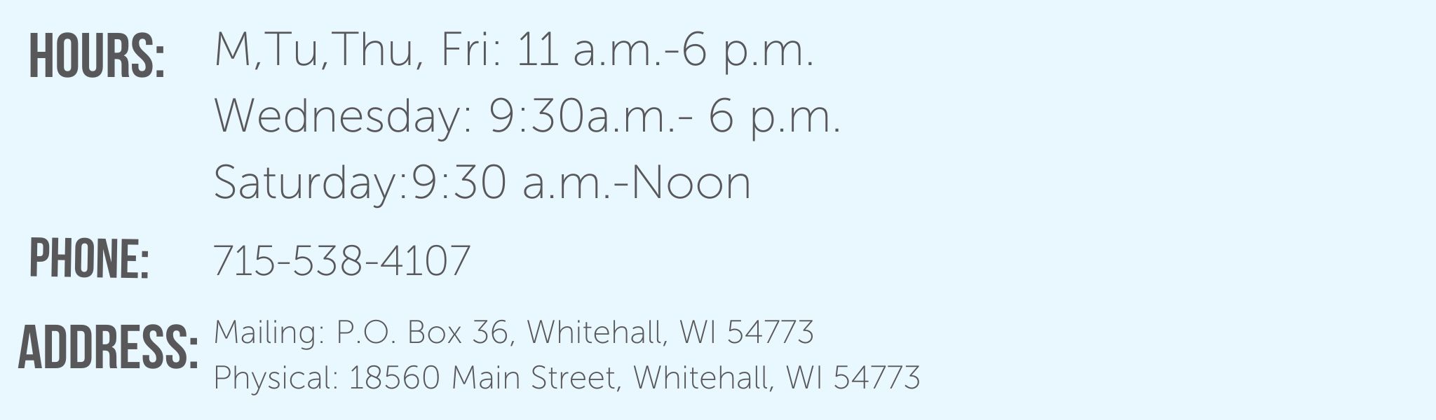 Whitehall Public Library – Whitehall, WI – Promoting Curiosity ...